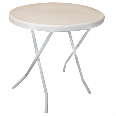 Mesa Plegable Redonda 75 Cm hierro plastico jardin camping - ICBC Mall