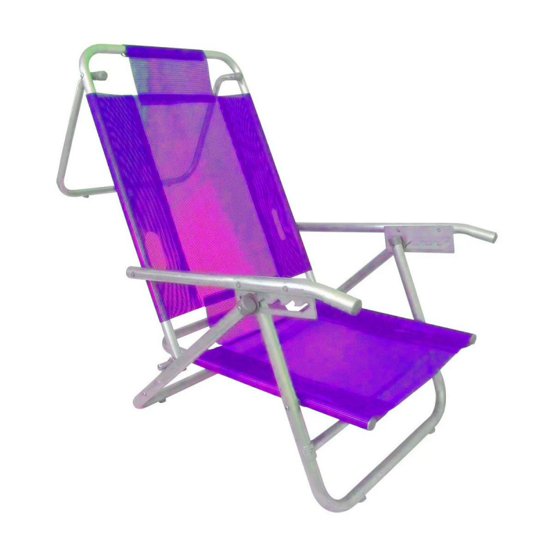 Posta Reposera Aluminio Baja 5 Posiciones Bajo Violeta - ICBC Mall