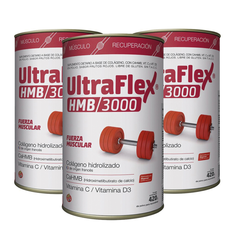 Combo Ultraflex x 3 und Hmb/3000 Pvo.x 420 g Fuerza Muscular - ICBC Mall