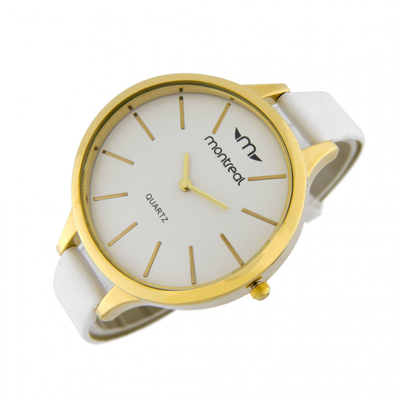 RELOJ BLANCO MONTREAL CUERO - ICBC Mall